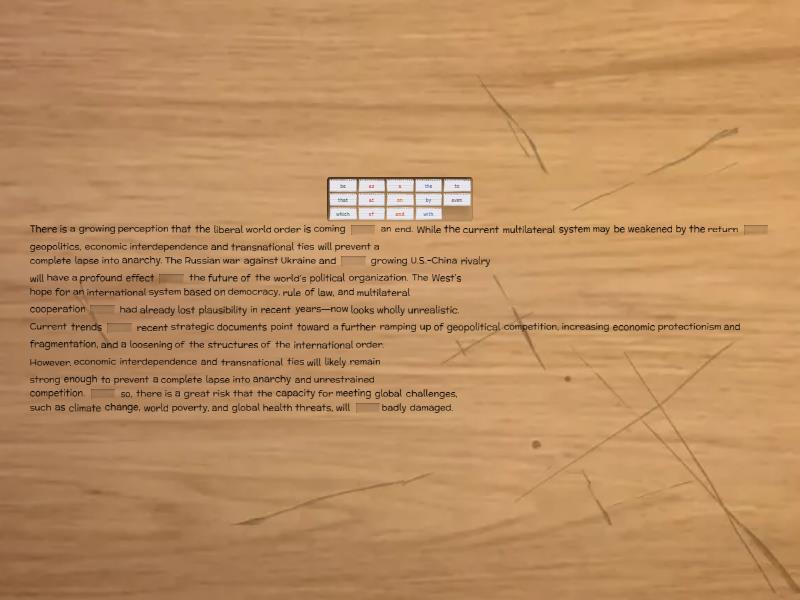 Word completion - Complete the sentence