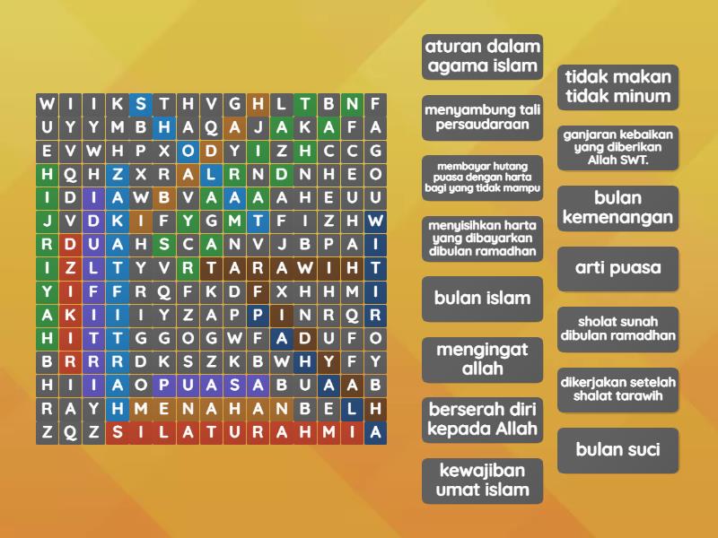 GAME PESANTREN KILAT DAY 1 - Wordsearch