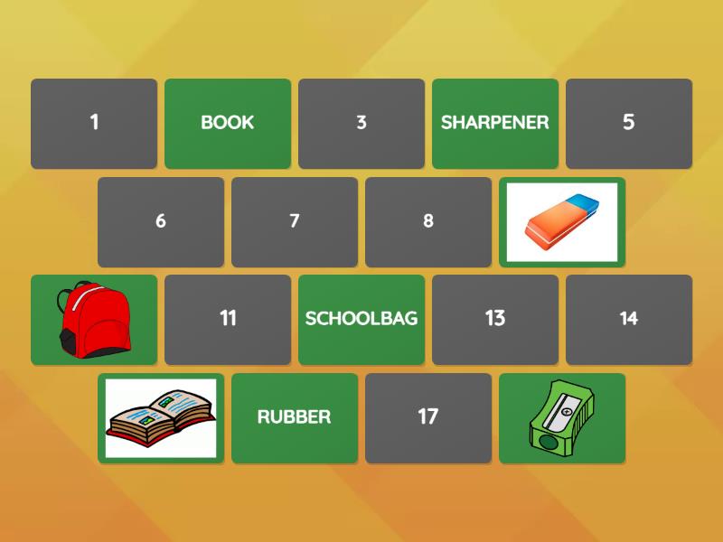 SCHOOL OBJECTS - Parejas