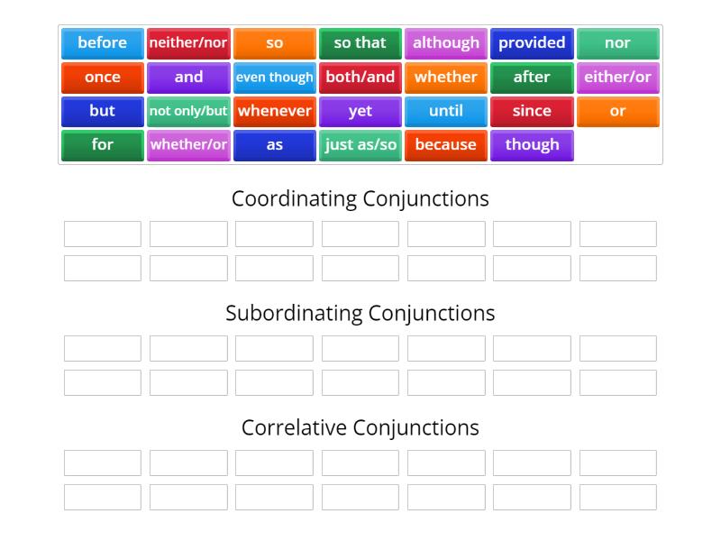 Conjunctions Task 1 - 2 - Group sort