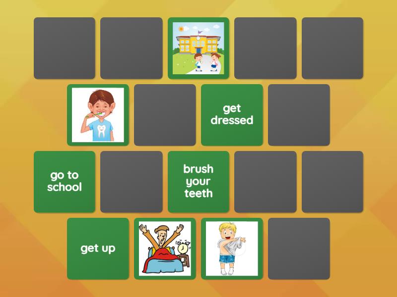 Super minds 2 Unit 1 My day - Matching pairs Super minds 2 Unit 1 My day - Matching pairs