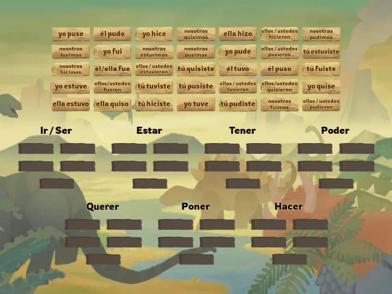 Verbos irregulares - practica de memoria - Group sort