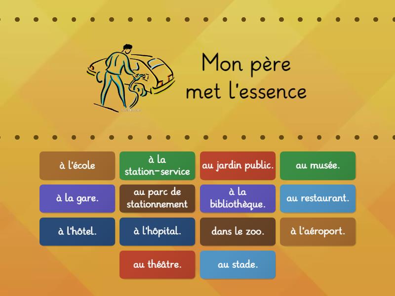 F2 les endroits en ville & les activités - Find the match