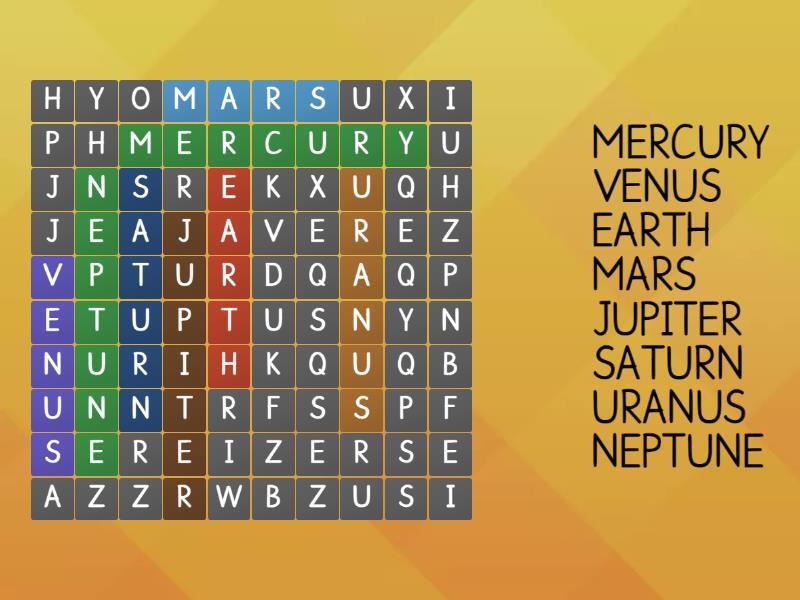 PLANETS - Wordsearch