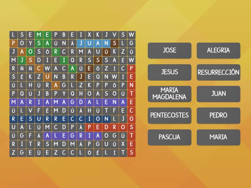 PASCUA - Sopa de letras