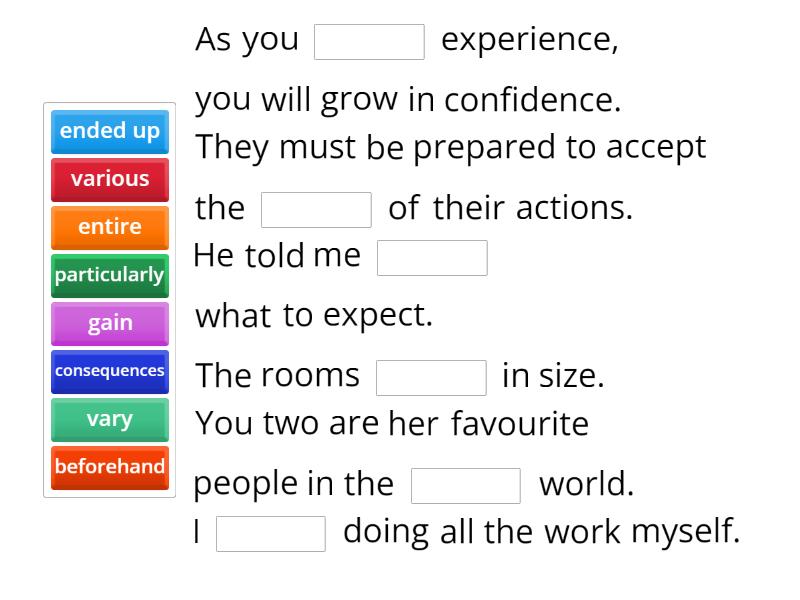Working abroad ML PI - Complete the sentence