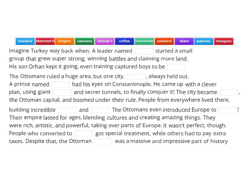 Ottoman empire - Complete the sentence