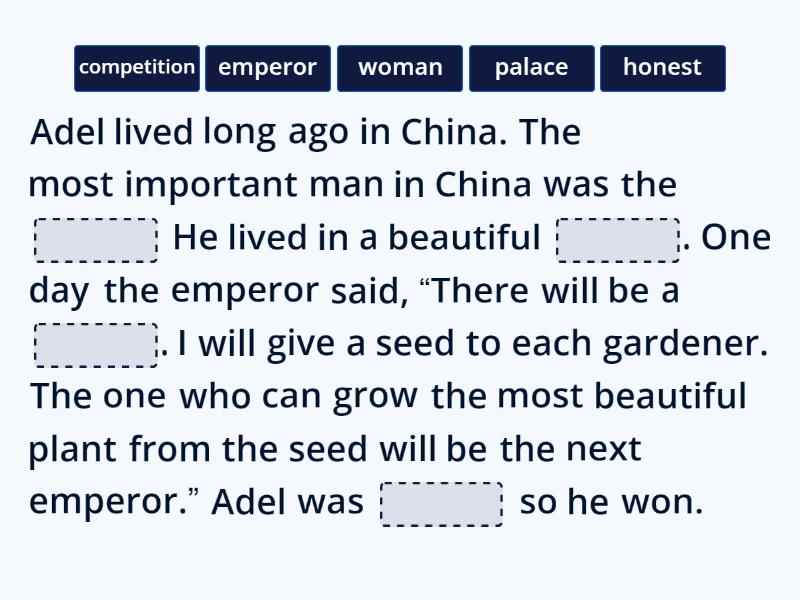 Grade 4-Unit 1- Game 11 passage 4 - Complete the sentence