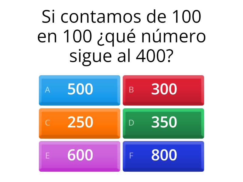 Contando hasta el 1000 - Quiz