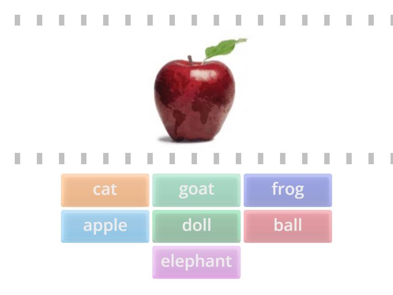 Alphabet words (A-G) - matching - Find the match