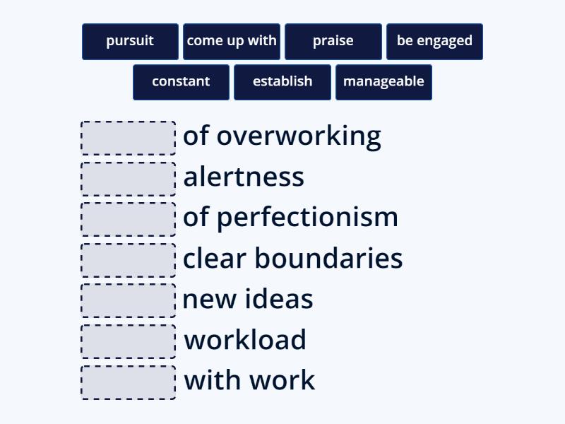 Work life balance expressions - Match up