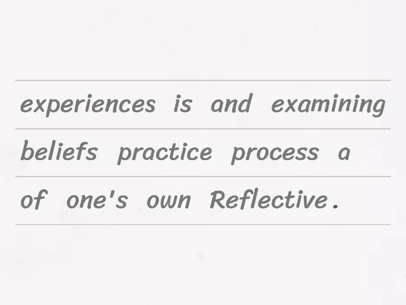 Reflective Practice recap - Unjumble