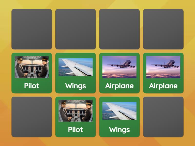 Airplane Words - Matching pairs