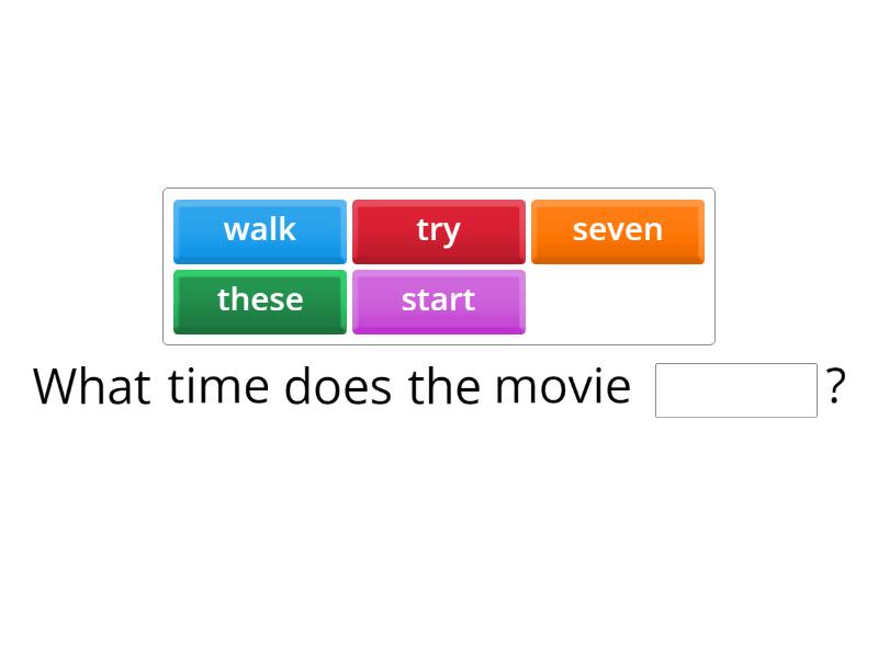 High Frequency Words - Complete the sentence
