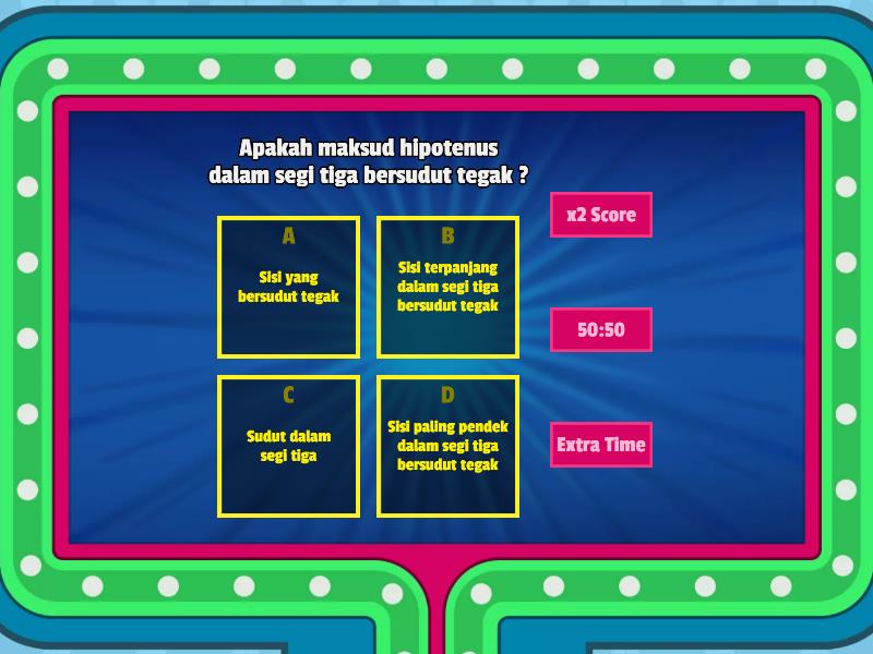 Teorem Pythagorus Hipotenus Gameshow Quiz