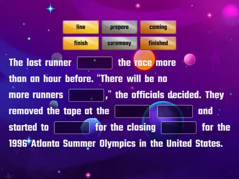 Lesson01. The Last Runner - Completar la frase