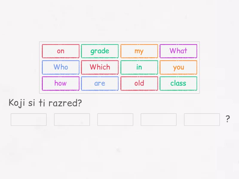 Welcome back! - Complete the sentence