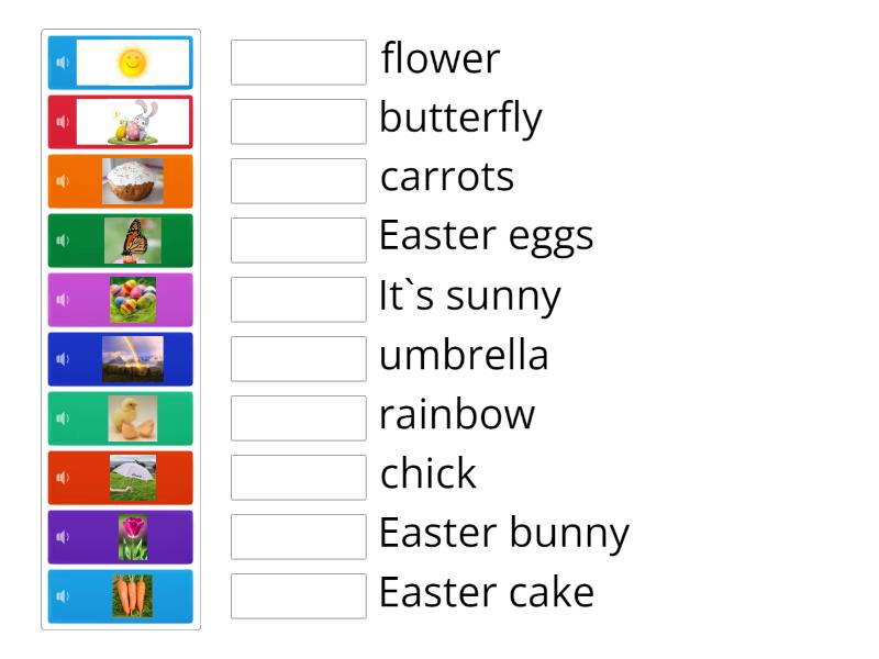 Easter vocabulary year 1 - Match up
