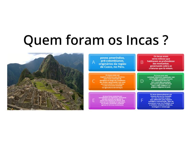 Incas - Cuestionario