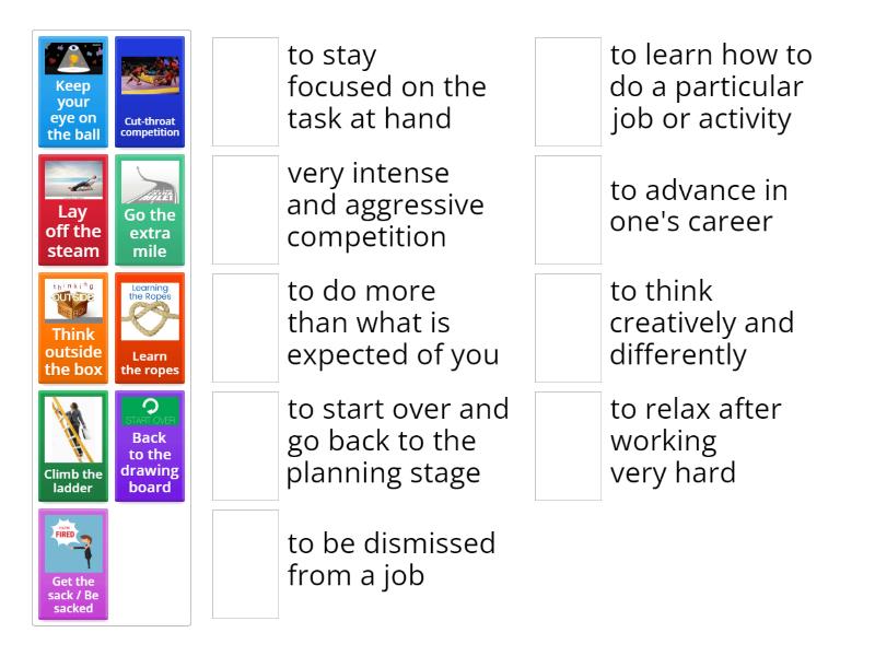 Career idioms B1-B2 - Match up