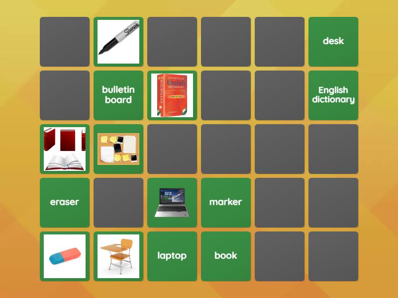 Objects - memory game - Matching pairs