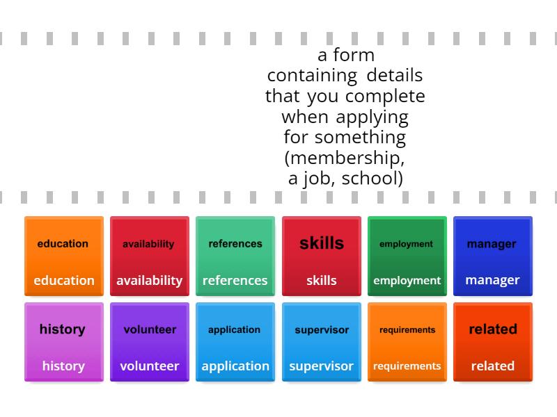 Employment- Vocabulary - Find the match