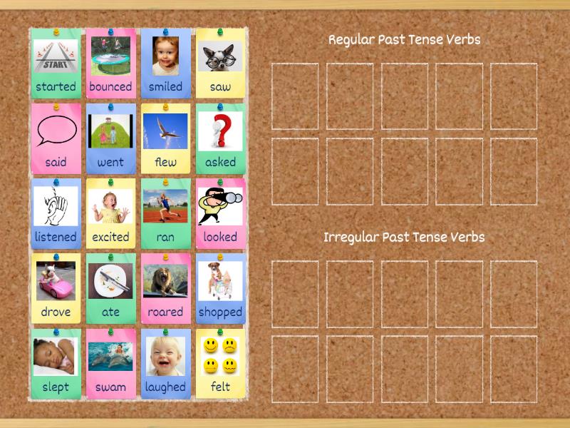Regular and Irregular Past Tense Verbs - Group sort