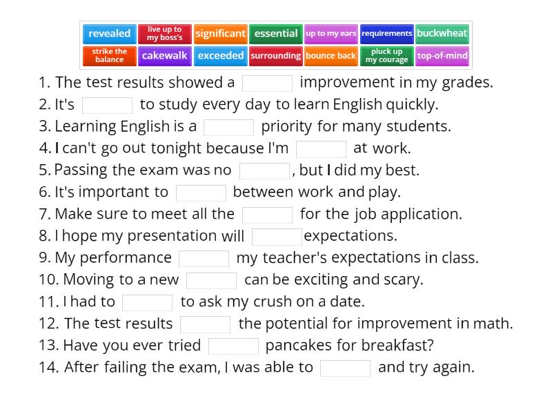 Revision/Pre-intermediate. Emergent Language - Complete the sentence