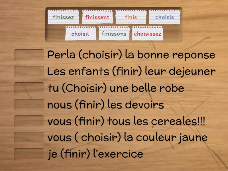 choisis la bonne reponse - Match up