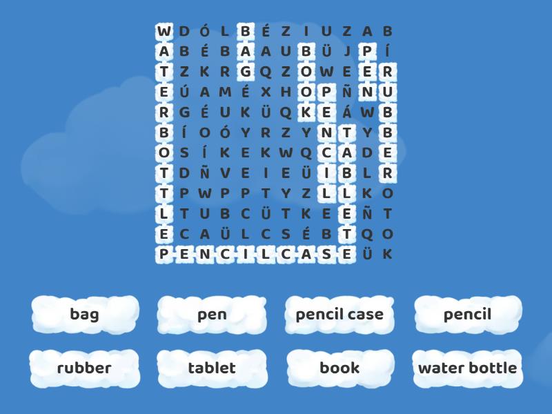 CLASSROOM ITEMS - Wordsearch