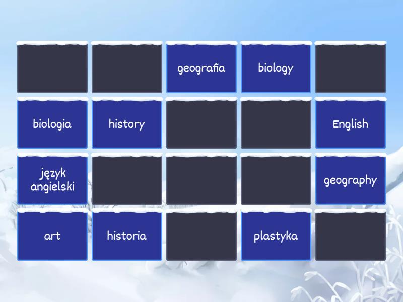 Brainy 5 unit 5 przedmioty szkolne - Matching pairs