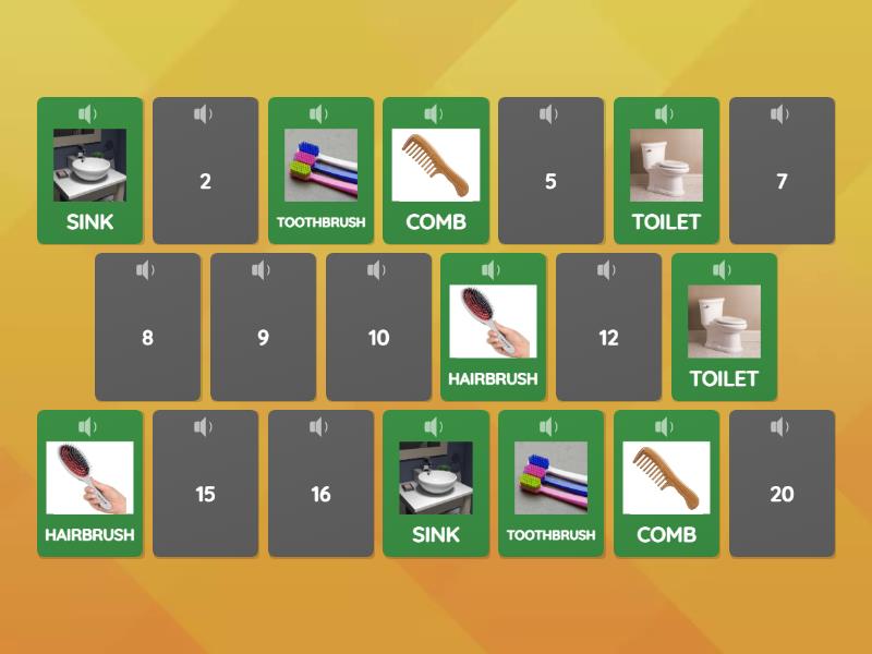 MEMORY GAME - BATHROOM THINGS - Matching pairs