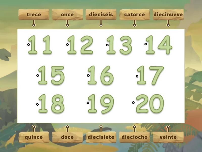 numeros 11-20 - Labelled diagram