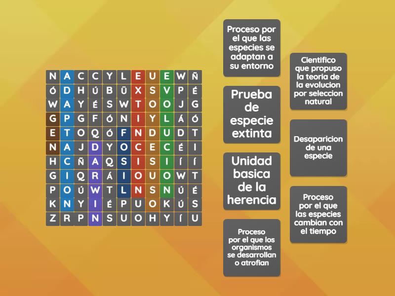 sopa de letras(la evolucion) - Wordsearch