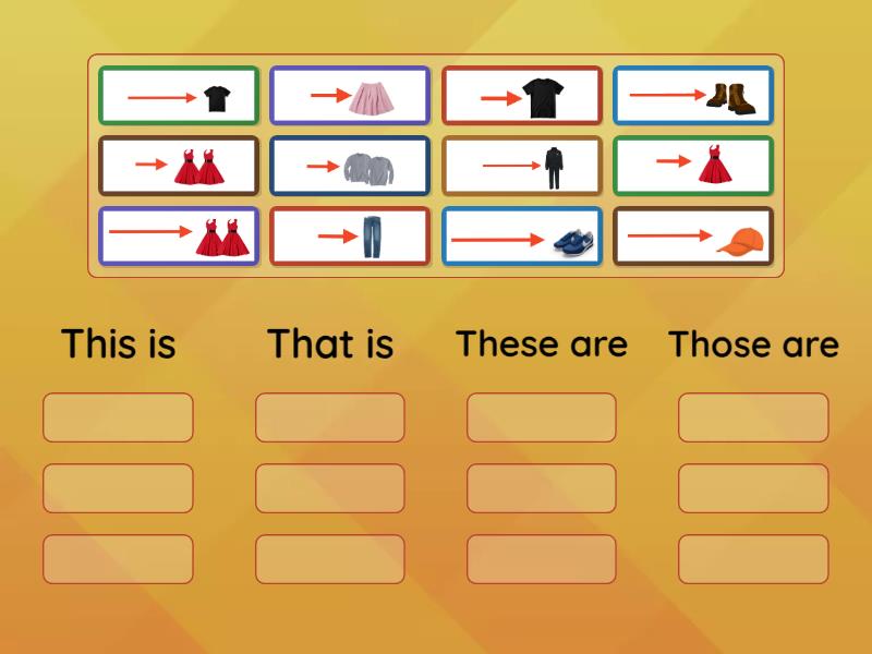 this/that/these/those + clothes - Group sort