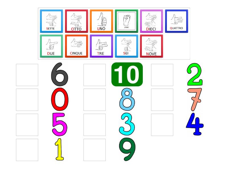 I NUMERI DA 0 A 10 - Match up