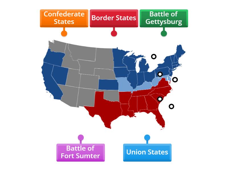 Civil War Mapping Activity - Labelled diagram