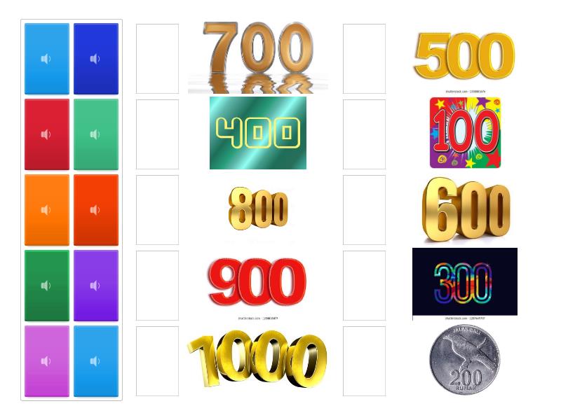 numbers 100-1000 - Match up