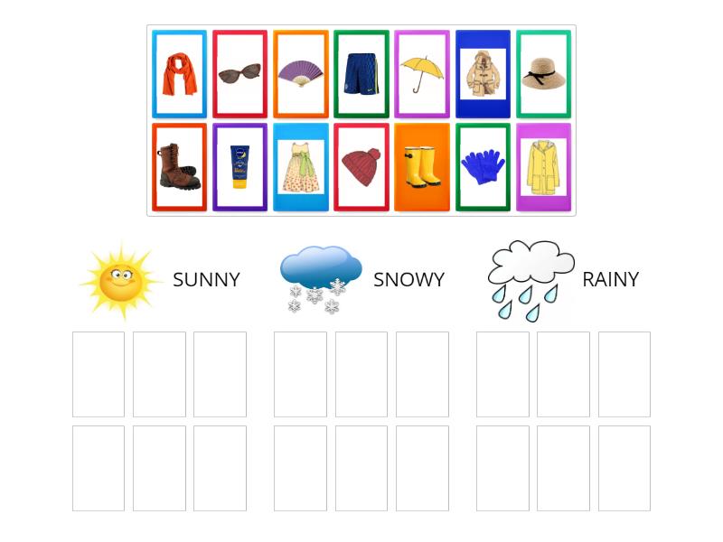 Weather Clothes Sorting Activity PP1 - Group sort