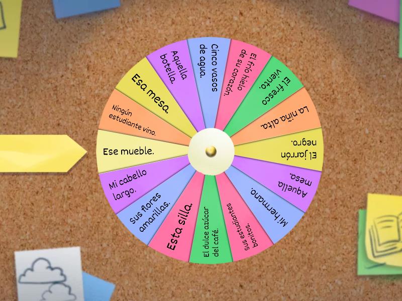 tipos de adjetivos - Rueda aleatoria