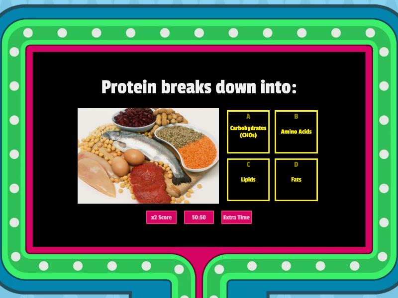 Nutrition Protein Game - Gameshow quiz