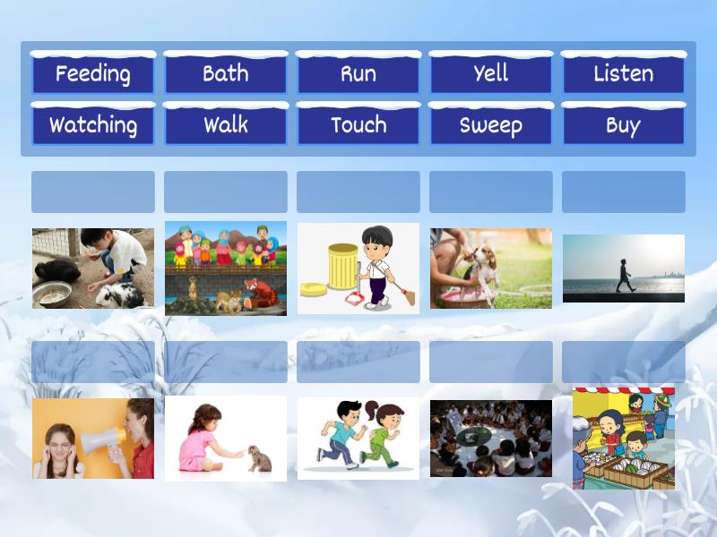 Meeting 1 zoo activity (verb) - Match up