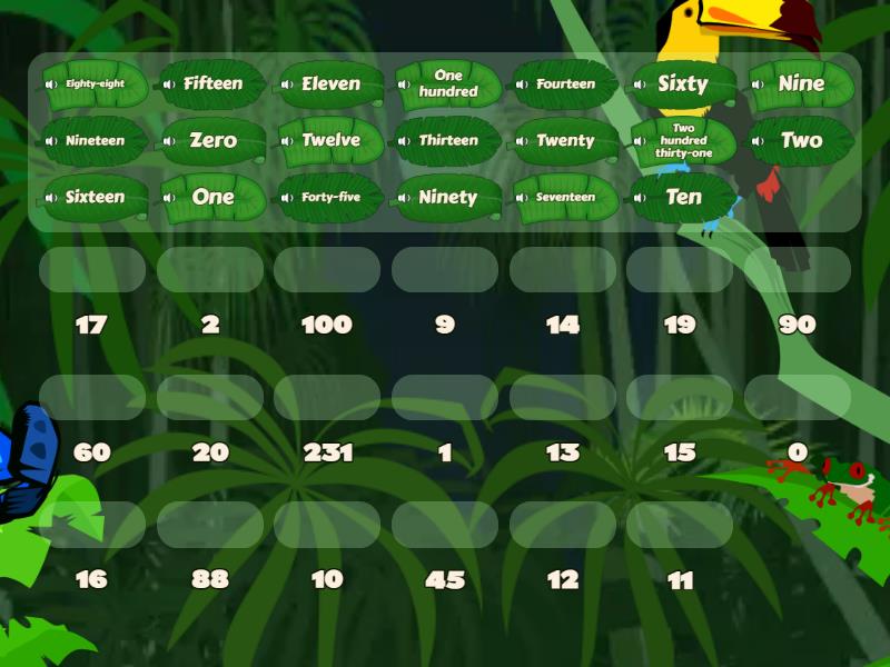 Cardinal numbers (Easy level) - Match up