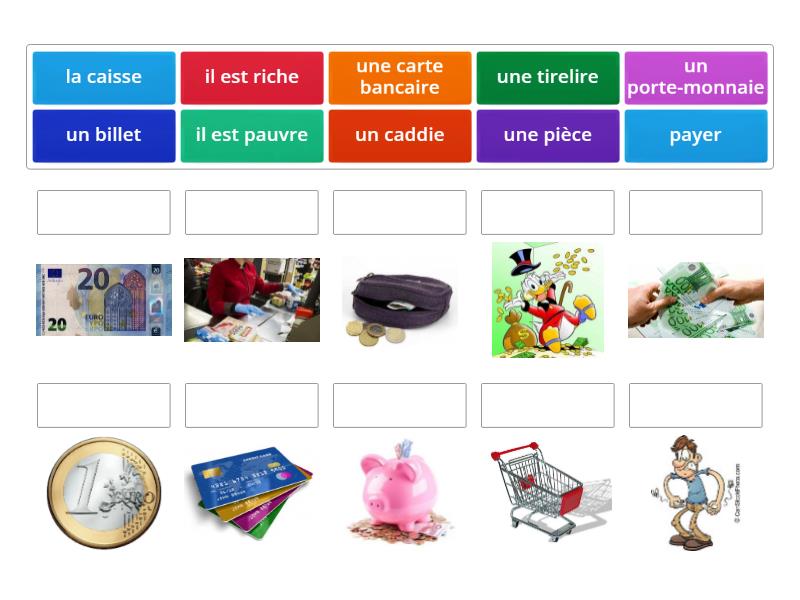 Le vocabulaire de l'argent - Match up