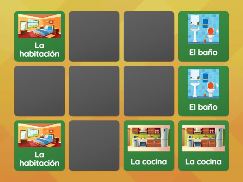Las partes de la casa - Matching pairs