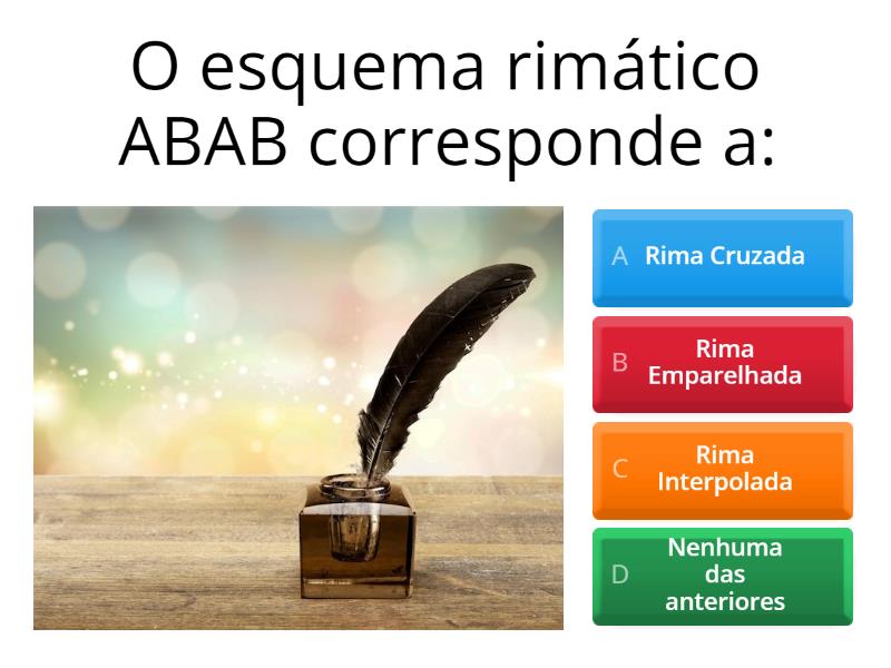 Jogo Poesia - Rimas, versos,... - Quiz