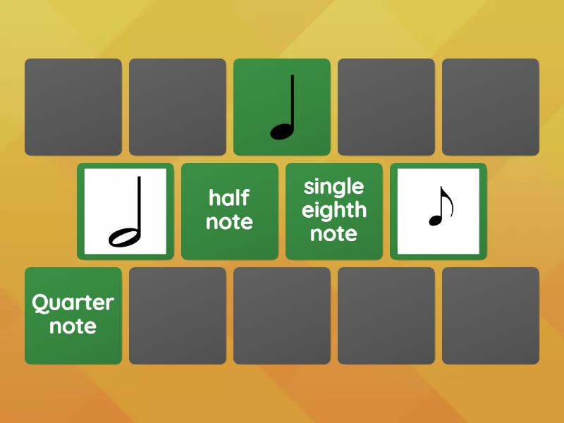 Note values - Matching - Matching pairs