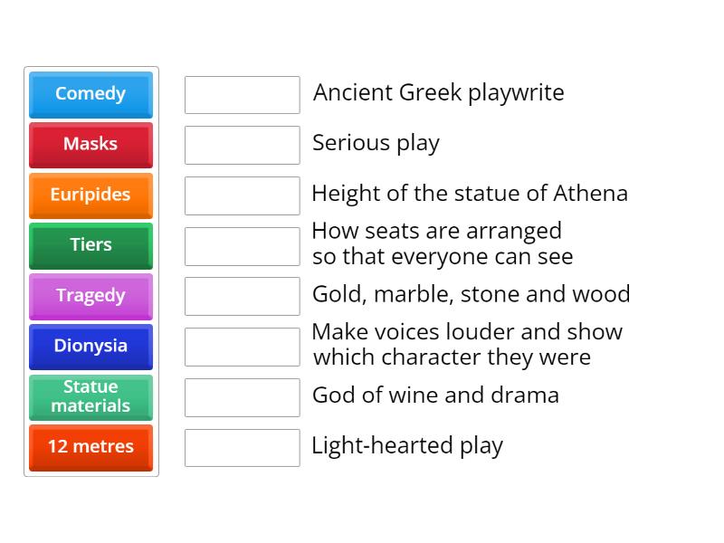 Theatre and the arts - Match up