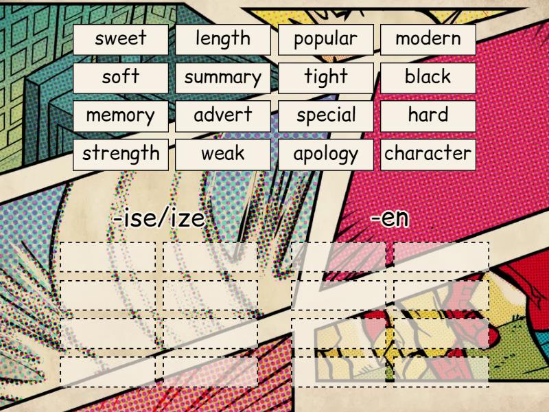 Verbs: word formation - Group sort