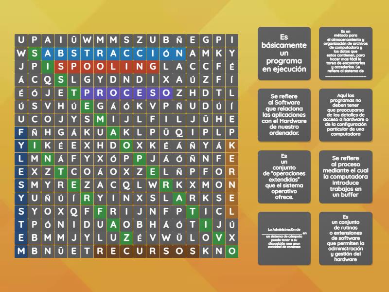Identidicando Conceptos - Wordsearch